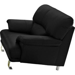 Sessel Trendmanufaktur "Cecilia, Loungesessel im italienischen Design, hoher Sitzkomfort", schwarz, B:112cm H:87cm T:89cm, Microfaser PRIMABELLE (100% Polyester);NaturLEDER (echtes Rindsleder) in Sitz und R&uuml;cken. Korpus in passendem Kunstleder SOFTLUX bezogen;Luxus-Microfaser ALCAZAR (100% Polyester);NaturLEDER: Bitte beachten Sie, dass Lederbez&uuml;ge mehr N&auml;hte aufweisen als Stoffbez&uuml;ge.;Kunstleder 