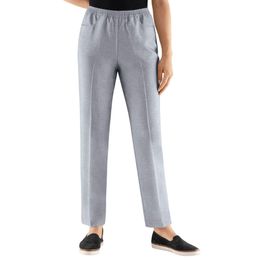 Schlupfhose Classic Basics, Damen, Gr. 42, Normalgr&ouml;&szlig;en, grau (grau, meliert, schwarz, meliert), 100% Polyester, unifarben, lang, Hosen Schlupfhose