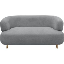 2-Sitzer Home Affaire "Tistam Runde Form", grau, B:160cm H:73cm T:86cm, 95% Polyester, 5% Nylon, Sofas, 2-Sitzer, perfektes Einzelst&uuml;ck, organische Form, F&uuml;&szlig;e aus massivem Holze