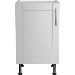 Sp&uuml;lenschrank KOCHSTATION "KS-Ahus", grau (hellgrau matt, hellgrau), B:50cm H:87cm T:58,4cm, Schr&auml;nke, Sp&uuml;lenschrank, Breite 50 cm