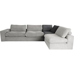 Ecksofa Alina "Sandy", grau (gct 49, gct 79, gct 9), B:276cm T:226cm, Cord GCT (92% Polyester, 8% Nylon), Sofas, Ecksofa, mit losen Sitz und R&uuml;ckenkissen, in modernem Cordstoff