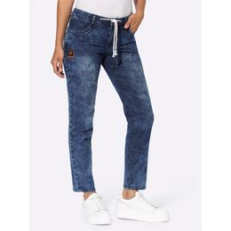 5-Pocket-Jeans Casual Looks, Damen, Gr. 50, Normalgr&ouml;&szlig;en, blau (dunkelblau), 81% Baumwolle, 17% Polyester, 2% Elasthan, unifarben, lang, Jeans 5-Pocket-Jeans