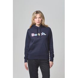 Kapuzensweatshirt Bench. "ELIO_HOODY", Damen, Gr. 44, blau (navy), Sweatware, Obermaterial: 60% Baumwolle, 40% Polyester, bedruckt, Rundhals, Rippb&uuml;ndchen mit Daumenl&ouml;chern, Sweatshirts Kapuzensweatshirt
