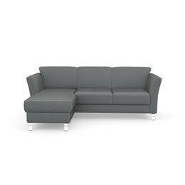 Sit & More Ecksofa SIT & MORE "Visby L-Form", grau, B:248cm H:87cm T:162cm, Sofas, Ecksofa, wahlweise mit Bettfunktion und Bettkasten, frei im Raum stellbar
