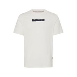 T-Shirt Blend "BHKEMUEL LOGO S/S TEE", Herren, Gr. L, snow wei&szlig;, Single Jersey, Obermaterial: 100% Baumwolle, bedruckt, regular fit normal, Rundhals, Shirts T-Shirt