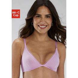 Bralette-BH s.Oliver "Charlotte", Damen, Gr. 75, Cup C, pink (lightpink), T&uuml;ll, Obermaterial: 88% Polyamid, 12% Elasthan, BHs Bralette-BH, ohne B&uuml;gel aus T&uuml;ll in dezenter P&uuml;nktchen-Optik, Dessous