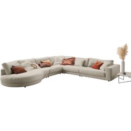 Ecksofa 3C CANDY "Enisa II, bequem und komfortabel, Mega Familiensofa, L-Form", grau (taupe), B:395cm H:86cm T:225cm, 100% Polyester, Sofas, Ecksofa, incl. 3 Flatterkissen, wahlweise mit Flecken-Schutz-Bezug Easy care