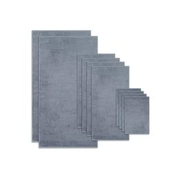 Villeroy & Boch Handtuch VILLEROY & BOCH "Handtuch One 1er Pack, 10er Pack" Gr. M, grau (grau, blau), B:50cm, Obermaterial: 100% Baumwolle CO., Handt&uuml;cher, Handtuch