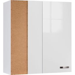 Eckh&auml;ngeschrank KOCHSTATION "KS-Cara", wei&szlig; (wei&szlig; gl&auml;nzend, wei&szlig;), B:80cm H:89,6cm T:34,9cm, Schr&auml;nke, Eckh&auml;ngeschrank