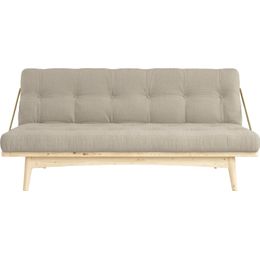 Schlafsofa Karup Design "Folk", beige (leinen), B:190cm H:90cm T:130cm, 50% linen and 50% cotton, Sofas, Schlafsofa, aus massiven Kiefernholz, inkl. Futonmatratze