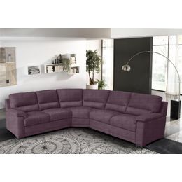 Ecksofa Egoitaliano "Doris, modernes Designerecksofa in hochwertigen Microfaserqualit&auml;ten", lila (plum), B:266cm H:90cm T:246cm, Luxus-Mikrofaser BLUSH (100% Polyester) ist ein innovatives Mikrofasergewebe mit wasser- und fleckenabweisenden Eigenschaften. Sie verhindert das Eindringen von Fl&uuml;ssigkeiten und &Ouml;len in das Textilgewebe. Mit einer neutralen Seifenl&ouml;sung k&ouml;nnen Flecken von Kaffee, Tee, W