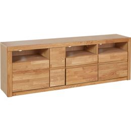 Lowboard OTTO HOME "Silkeborg", braun (eiche teilmassiv), B:160cm H:55cm T:35cm, Holz teilmassiv, Sideboards, Lowboard, Breite 160 cm