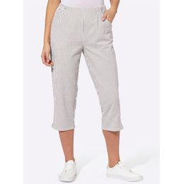 Caprihose Classic Basics, Damen, Gr. 46, Normalgr&ouml;&szlig;en, braun (taupe, gestreift), 100% Baumwolle, gemustert, gestreift, 3/4-L&auml;nge, Hosen Caprihose