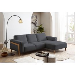 Ecksofa exxpo - SOFA FASHION "Starr, modern und klassisches Design, hochwertige Verarbeitung, bequem", grau (anthrazit), B:250cm H:84cm T:163cm, Sofas, Ecksofa, L-Form, wahlw. elektrische Sitztiefenverstellung, Massivholzf&uuml;&szlig;e