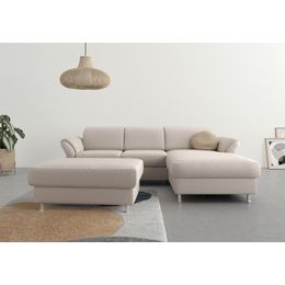 Sit & More Ecksofa SIT & MORE "Apulia L-Form", grau (elephant), B:250cm H:78cm T:185cm, Webstoff (100% Polyester);Struktur weich (90% Polyester, 10% Polyamid);Luxus-Microfaser Euphoria (100% Polyester);Samtoptik (100% Polyester), Sofas, Ecksofa, wahlweise Bettfunktion, Bettkasten und Kopf- und Armteilverstellung