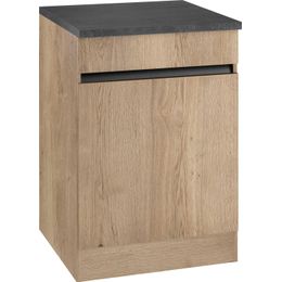 Unterschrank Optifit "Roth", braun (wildeichefarben, wildeichefarben), B:60cm H:88cm T:60cm, Schr&auml;nke, Unterschrank, Breite 60 cm