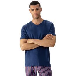 V-Shirt Mey "Solid Night", Herren, Gr. S, blau (neptune), Interlock, Obermaterial: 100% Baumwolle, h&uuml;ftbedeckend, V-Ausschnitt, Shirts V-Shirt, T-Shirt aus Interlock-Jersey