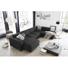 Wohnlandschaft "Bulky U-Form", grau (anthrazit), B:324cm T:195cm, ATLANTIC HOME COLLECTION, Sofas, Wohnlandschaft, in U-Form und XXL Sitzfl&auml;che, modular aufgebaut