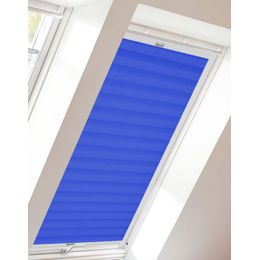 Dachfensterplissee SUNLINES "Young Style Crush", blau (blau, wei&szlig;), B:38,3cm H:79,5cm, Obermaterial: 100% Polyester, Plissees, Dachfensterplissee, mit F&uuml;hrungsschienen
