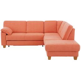 Ecksofa Home Affaire "Belfort L-Form", orange (terra), B:243cm H:88cm T:91cm, Struktur fein ( 100% Polyester);Luxus-Microfaser ALTARA NUBUCK (100% Polyester);Luxus-Microfaser Vintageoptik(100% Polyester), Sofas, Ecksofa, mit Federkern, wahlweise mit Bettfunktion und Stauraum