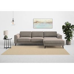 Ecksofa Trendmanufaktur "Lumber Jack, elegantes Designsofa, zeitlos modern, hoher Sitzkomfort", beige, B:280cm H:85cm T:167cm, 88% Polyester, 12% Polyacryl, Sofas, Ecksofa, wahlweise mit Bettfunktion u. Bettkasten, L-Form