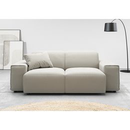2-Sitzer Home Affaire "Glimminge auch in Breitcord + Feincord + Easy care-Bezug", grau (hellgrau), B:194cm H:71cm T:101cm, 100% Polyester, Sofas, 2-Sitzer, besondere Kedern&auml;hte,, Zierkissen