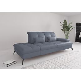 Sit & More Recamiere SIT & MORE "Amica, inkl. Sitztiefenverstellung und Armteilverstellung", bunt (graublau), B:231cm H:90cm T:122cm, Sofas, Recamiere, wahlweise mit Kopfteilverstellung und Stauraum