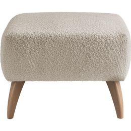 Polsterhocker Home Affaire "Colori", beige, B:66cm H:44cm T:66cm, 100% Polyester, Hocker, Polsterhocker, Holzfu&szlig;farbe w&auml;hlbar, verschiedene Stoffe, hochwertige Stoffqualit&auml;t