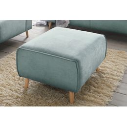 Hocker Home Affaire "Janek", gr&uuml;n (mint), B:97cm H:47cm T:66cm, Struktur fein ( 100% Polyester);Struktur weich (92% Polyester, 8% Nylon);Struktur fein ( 100% Polyester), Hocker, Hocker, mit Keder in scandinavischem Design