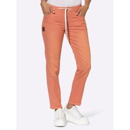 5-Pocket-Jeans Casual Looks, Damen, Gr. 50, Normalgr&ouml;&szlig;en, orange (papaya), 72% Baumwolle, 25% Polyester, 3% Elasthan, unifarben, lang, Jeans 5-Pocket-Jeans