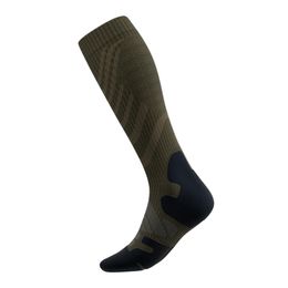 Sportsocken Bauerfeind "Outdoor Merino Compression Socks", Herren, Gr. 46-49, gr&uuml;n (gr&uuml;n, s), Polyamid, unifarben mit Farbeinsatz, normal, Socken Sportsocken, Erste Hilfe Artikel