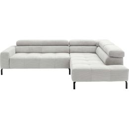 Ecksofa Home Affaire "Claya, L-Form, incl. Kopfteilverstellung, Breite 276 cm", silber, B:276cm H:71cm T:219cm, 95% Polyester, 5% Nylon, Sofas, Ecksofa, wahlweise elektrischer Sitzvorzug