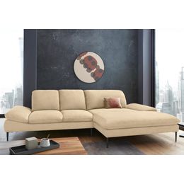Ecksofa W.Schillig "enjoy&MORE, Designsofa, elegant und bequem, L-Form", beige (sahara s37), B:310cm H:87cm T:185cm, Chenille-Flachgewebe R66 (85% Polyester, 15% Nylon);Longlife Xtra-Leder Z59: Glattleder mit modischer Pr&auml;gung. Hautst&auml;rke 0, 9 - 1, 1 mm;Stoff S37 (100% Polyester), Sofas, Ecksofa, Sitztiefenverstellung, F&uuml;&szlig;e schwarz pulverbeschichtet, Breite 310 cm