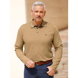 Langarmshirt Marco Donati "Langarm-Shirt", Herren, Gr. 60/62, braun (camel), 100% Baumwolle, unifarben, Shirts Langarmshirt