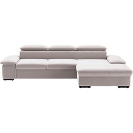 Sit & More Ecksofa SIT & MORE "Alcudia L-Form", silber, B:286cm H:73cm T:174cm, 98% Polyester, 2% Polyamid, Sofas, Ecksofa, wahlweise mit Bettfunktion