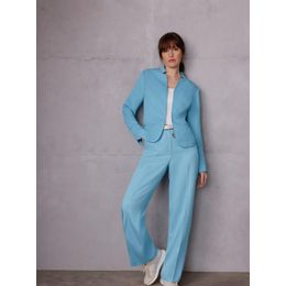 Jackenblazer CREATION L PREMIUM "Lyocell-Leinen-Blazer", Damen, Gr. 50, aqua, 90% Lyocell, 10% Leinen, Blazer Jackenblazer