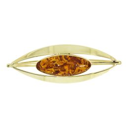 Brosche OSTSEE-SCHMUCK "- Ursula - Gold 333/000 - Bernstein" Gr. 55, gold (gold 333, goldfarben, gelb), Broschen, Damen, Blacklist, Gelbgold 333, Brosche