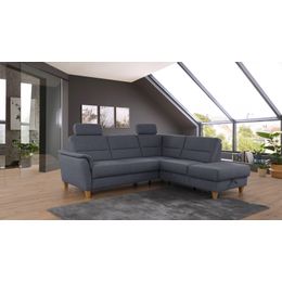 Ecksofa Home Affaire "Palmera L-Form, B: 236 cm", grau (anthrazit), B:236cm H:89cm T:212cm, 100% Polyester;Struktur (100% Polyester);Luxus-Microfaser in Lederoptik (100% Polyester), Sofas, Ecksofa, optional Bettfunktion & Bettkasten, Federkern