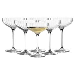 Sektglas Leonardo "Champagnerschalen Poesia 260 ml 6er Set transparent", bunt (transparent), Glas, Trinkgef&auml;&szlig;e, Sektglas