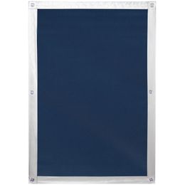 Dachfensterrollo LICHTBLICK ORIGINAL "Haftfix Hitzeschutz Abdunkelung" Gr. 1, blau, B:94cm H:97cm, Polyester, Rollos, Dachfensterrollo, mit Thermobeschichtung, mit Saugnapf