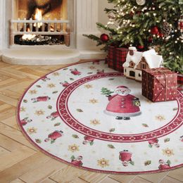 Villeroy & Boch Teppich VILLEROY & BOCH "Toy's Delight Limited Edition Santa Claus", weihnachtsmann, H:3mm &Oslash;:160cm, Polyester, Teppiche, Teppich, Limited Edition, Weihnachten, Wohnzimmer, Baumrock, Waschbar, Rund