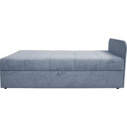 Schlafsofa Alina "Marla", blau (blaugrau xbo 26), B:205cm H:73cm T:91cm, Struktur fein XBO (100% Polyester), Sofas, Schlafsofa, inkl. Stauraum, Armlehne wahlweise links ode rechts