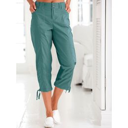 Caprihose Casual Looks, Damen, Gr. 25, Kurzgr&ouml;&szlig;en, blau (petrol), 98% Baumwolle, 2% Elasthan, unifarben, 3/4-L&auml;nge, Hosen Caprihose