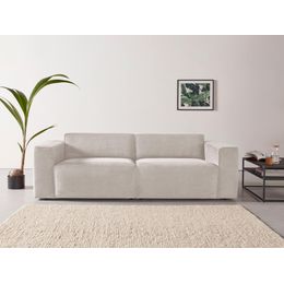 3-Sitzer Home Affaire "Noord mit Kedernaht, Breite 232 cm", beige (cream), B:232cm H:71cm T:96cm, 100% Polyester, Sofas, 3-Sitzer, Cord, Struktur, Webstoff, mit Wellenunterfederung, Massivholzrahmen