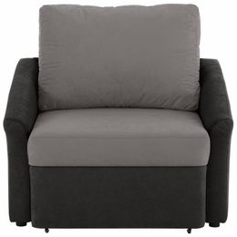 Schlafsofa Home Affaire "Sleepy", grau (anthrazit), B:108cm H:79cm T:94cm, Struktur grob/Kunstleder (90% Polyester, 10%Polyacryl);Struktur fein/Luxus-Microfaser (100% Polypropylen, 100% Polyester);Microfaser PRIMABELLE (100% Polyester), Sofas, Schlafsofa, mit Schlaffunktion und Boxspring Federung