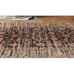 Teppich Padiro "Charme 225", bunt (multi, rot), B:200cm H:5mm L:290cm, Baumwolle, Chenille, Polyester, Teppiche, Teppich, Chenille Flachgewebe im Vintage Stil