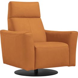 Sessel Egoitaliano "Blues Designsessel, Loungesessel", orange, B:84cm H:105cm T:90cm, Sessel, Sessel, drehbar, inkl. manuelle Relaxfunktion durch Push-Back-Mechanismus