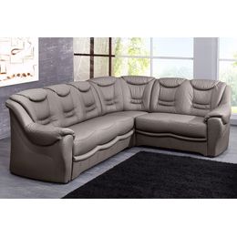 Sit & More Ecksofa SIT & MORE "Bansin L-Form", grau, B:265cm H:94cm T:215cm, Luxus-Microfaser ALTARA NUBUCK (100% Polyester);SOFTLUX-Kunstleder;NaturLEDER (echtes Rindsleder)/Korpus SOFTLUX-Kunstleder, Sofas, Ecksofa, wahlweise mit Bettfunktion