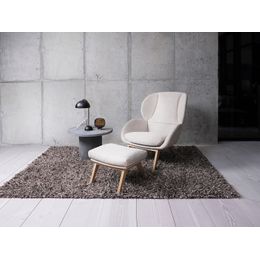 Ohrensessel FLEXLUX "Adria", braun (taupe braun), B:78cm H:100cm T:96cm, 85% Polyester/15%Polyamide, Sessel, Ohrensessel, Stil & Komfort, organische Form, Fu&szlig; Eiche