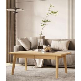 Couchtisch WOODMAN "Nice", braun (eiche), B:120cm H:45cm T:60cm, Tische, Couchtisch, Breite 120 cm, mit 2 Schubladen, Echtholzffurnier aus Eiche, FSC